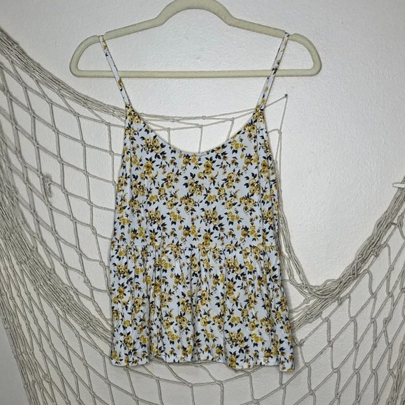 American Eagle Outfitters | Tops | Aeo Soft Sexy Yellow Roses Babydoll Tank S | Poshmark